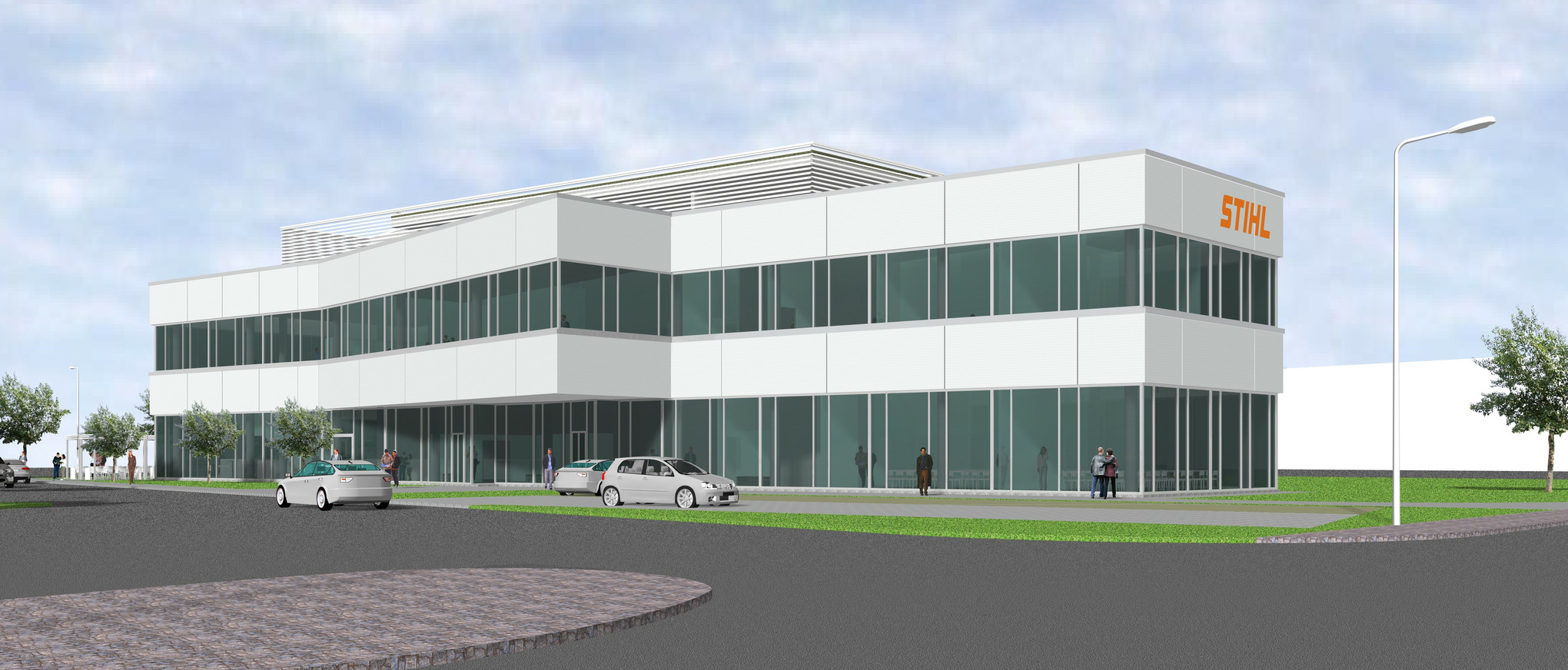 STIHL chain plant receives a new entrance building with a canteen. | STIHL